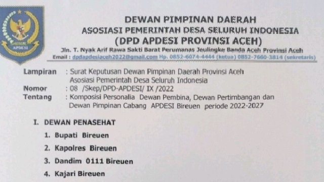 Muncul Dualisme Kepengurusan Di Apdesi Kabupaten Bireuen - Habadaily